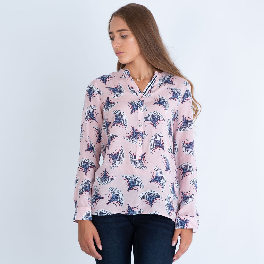Milano Italy Collarless Stripe Placket Shirt Pink – SisterOnlinestore