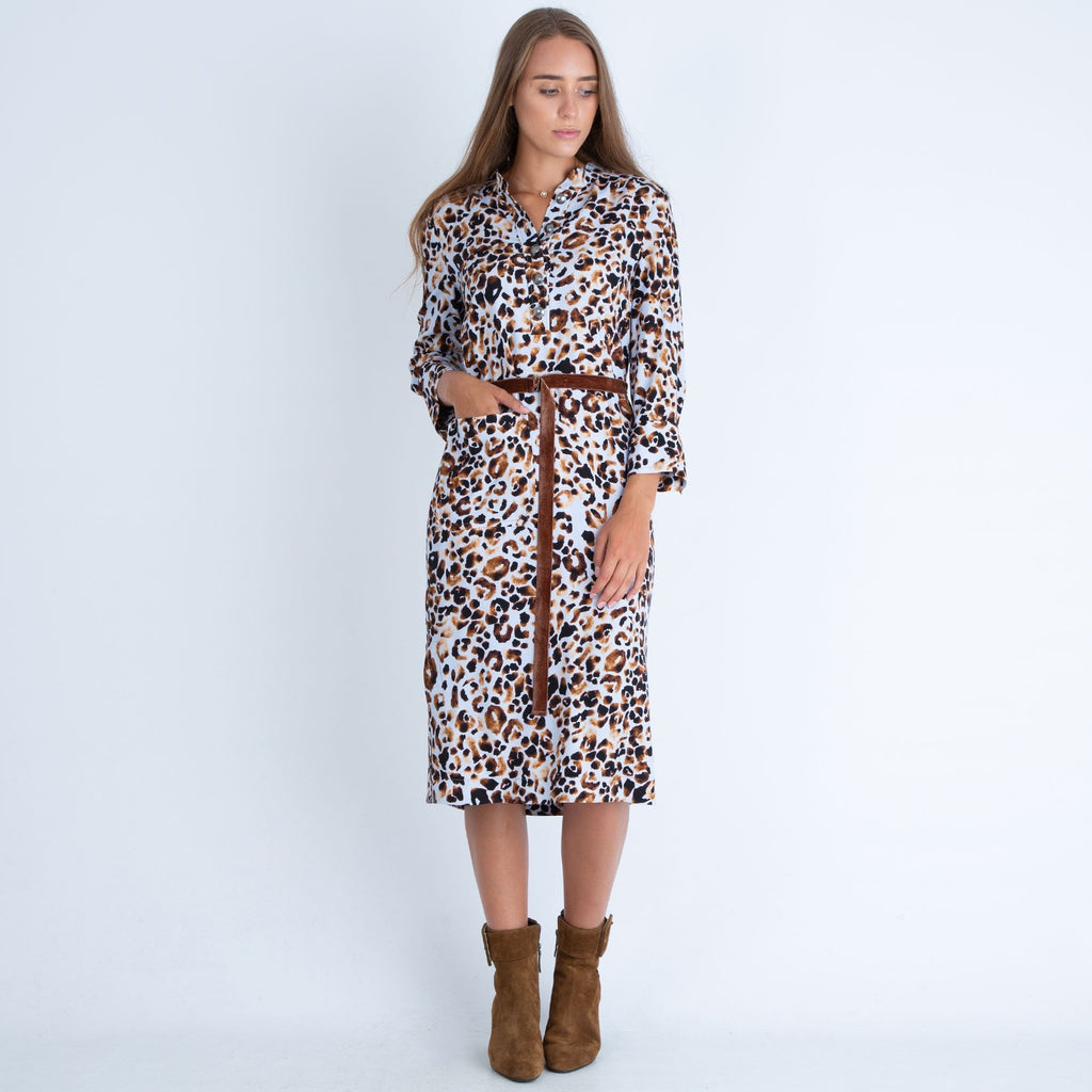Riani Leopard Print Dress Blue/brown – SisterOnlinestore