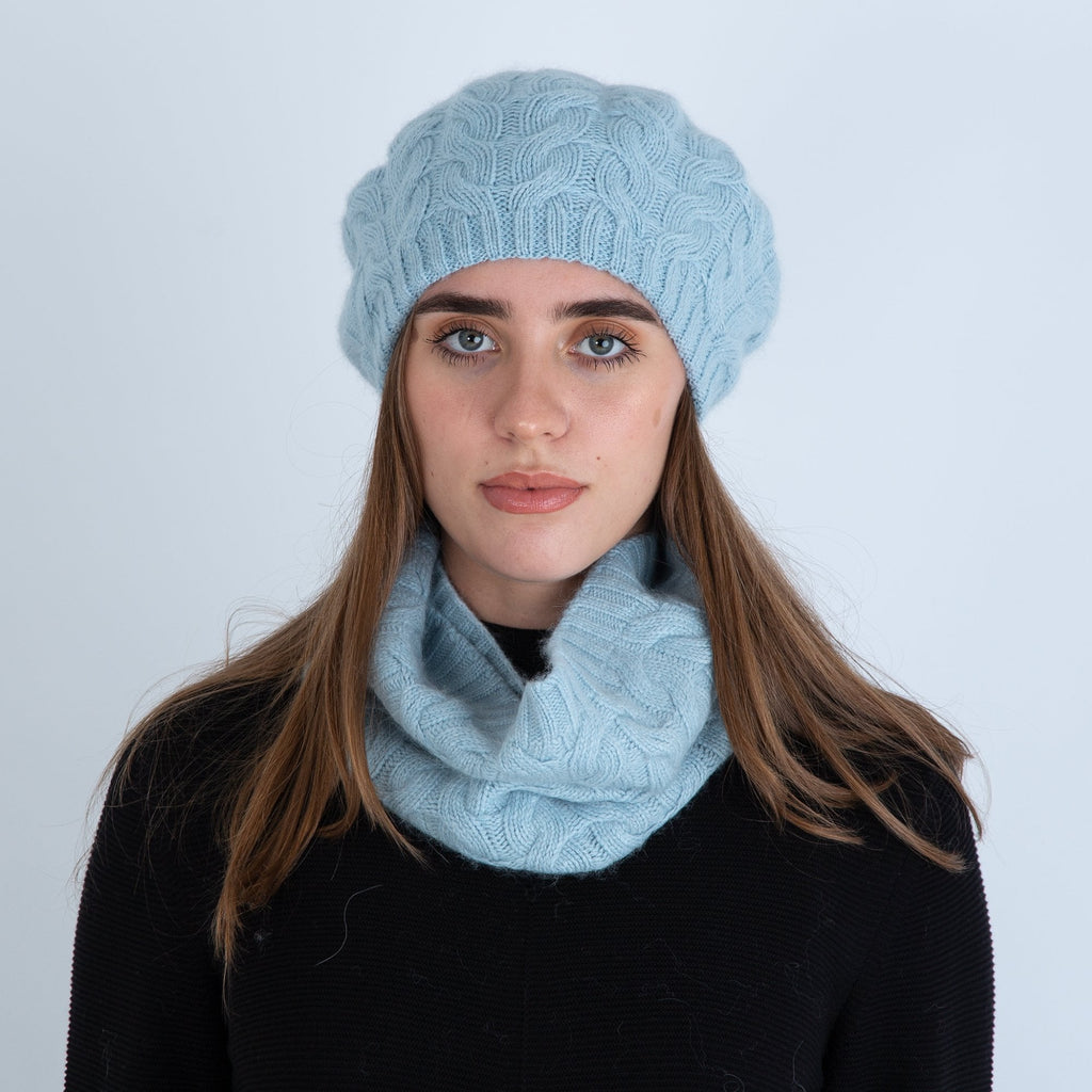 Sister PAC Knitted Woolly Hat And Snood Light Blue – SisterOnlinestore