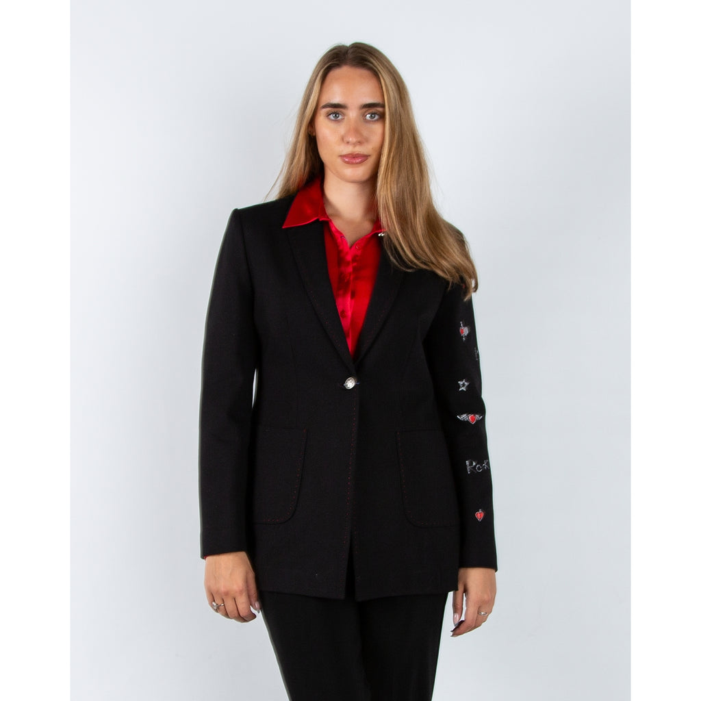 Bariloche Ira Jersey Jacket With Embroidered Sticker Sleeve Black ...