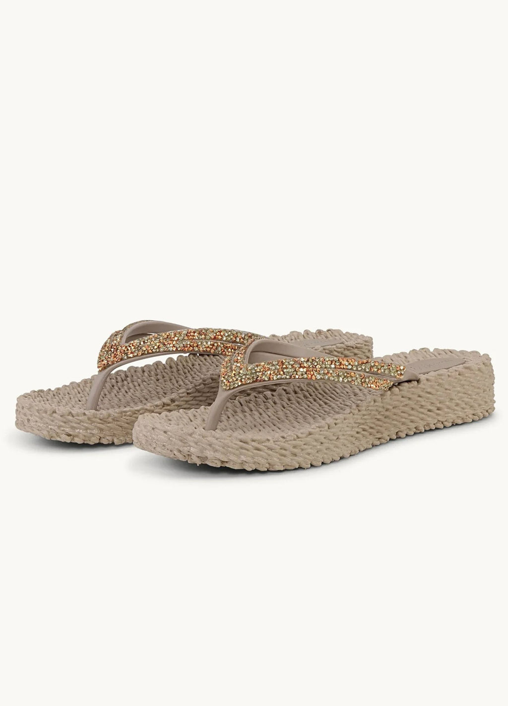 Ilse Jacobsen Cheerful15c Diamonte Double Strap Wedge Flip Flops Atmos ...