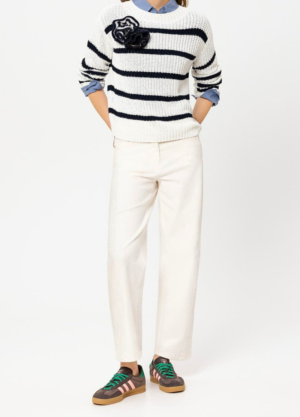 Luisa Cerano Barrel Style Cotton Denim Jean Cream – SisterOnlinestore