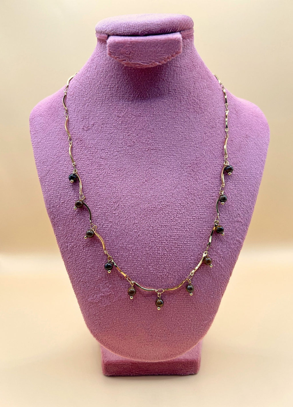 White Leaf Natural Stone Droplet Necklace Gold/Brown – SisterOnlinestore